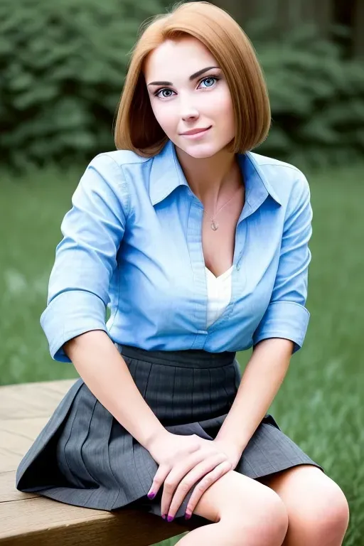Dopamine Girl An Attractive Woman Wearing A Short Skirt And Sitting