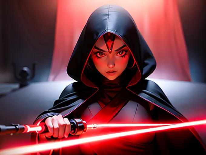 a beautiful seth woman, long chin, red eyes, red skin, red f... - AI ...