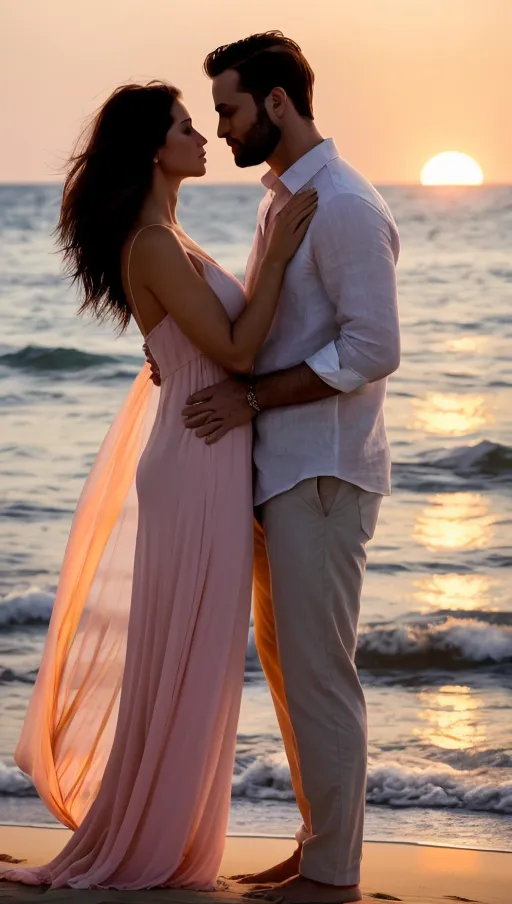 Dopamine Girl - For a romantic scene, envision a serene beach at sunset ...