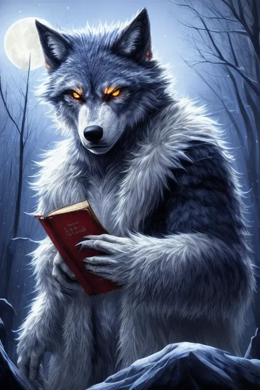 White Werewolf Red Eyes