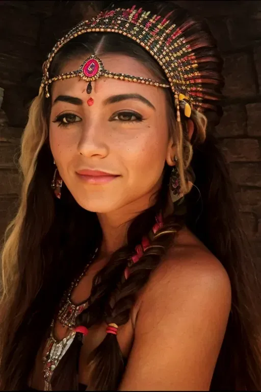Dopamine Girl Aztec Princess Against The Walls Aztec Pyramid Five