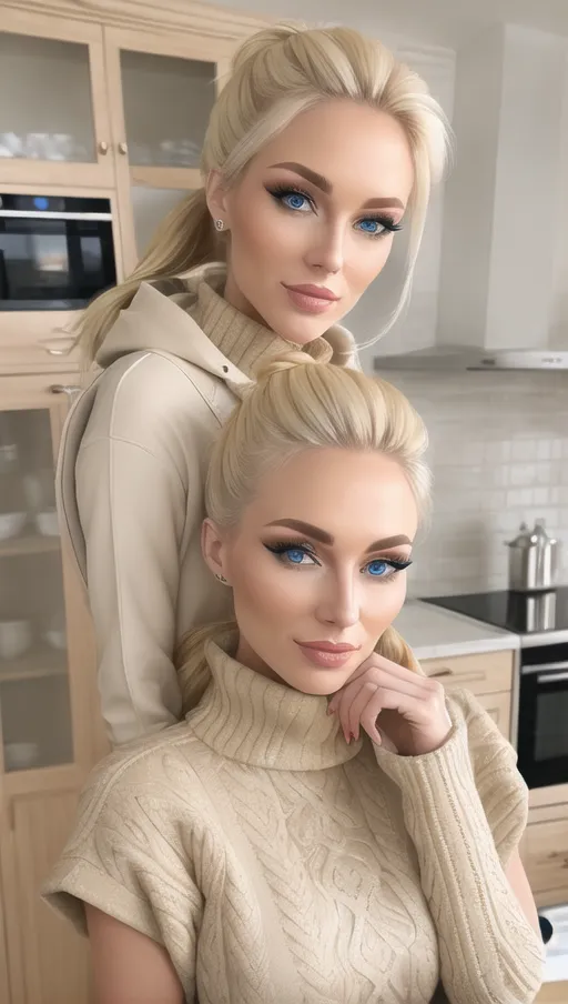 blond white small and thin woman, ((beautiful detailed natur... - AI ...