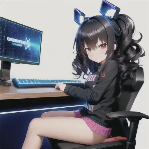 Dopamine Girl Cute Futa With A Huge Hard Penis Pitch Black Curly