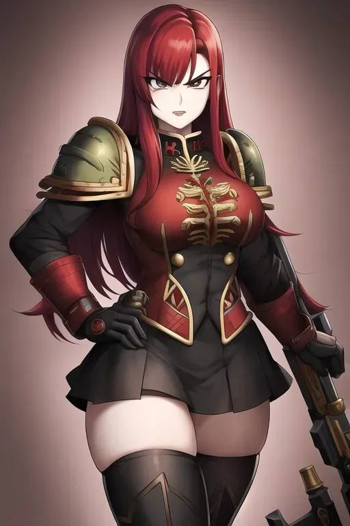 Black Skinned Anime Girl With Red Hair