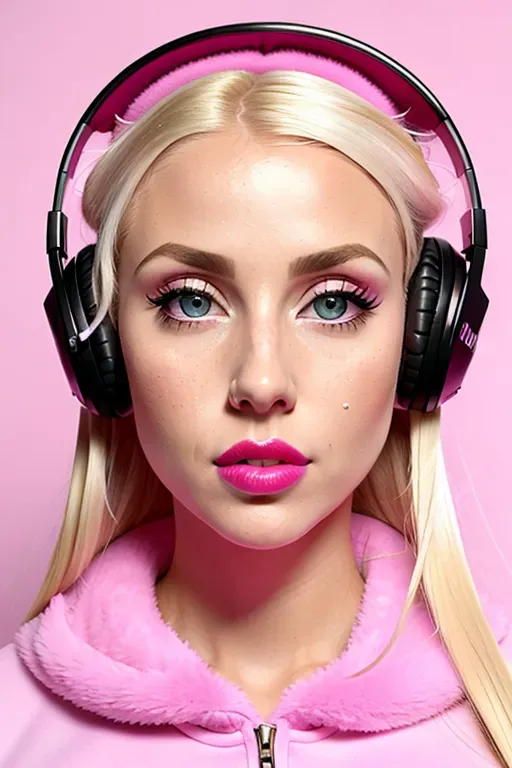 Dopamine Girl Bimbo Caucasian Blonde Hair Late Twenties Pink