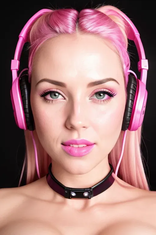 photograph, face closeup, bimbo, hypnotized expression, mesm... - AI ...