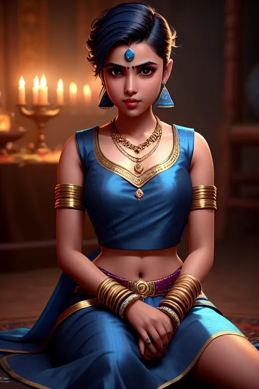 Dopamine Girl - a digital art of,an indian girl,wearing mage clothes ...