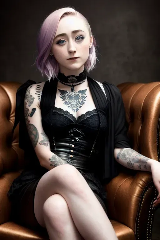 Dopamine Girl A Photograph Of Saoirse Ronan Wearing Goth Clothes