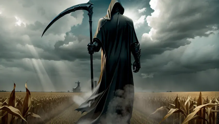 grim reaper in a corn field - AI Art by Artist | Dopamine Girl ...