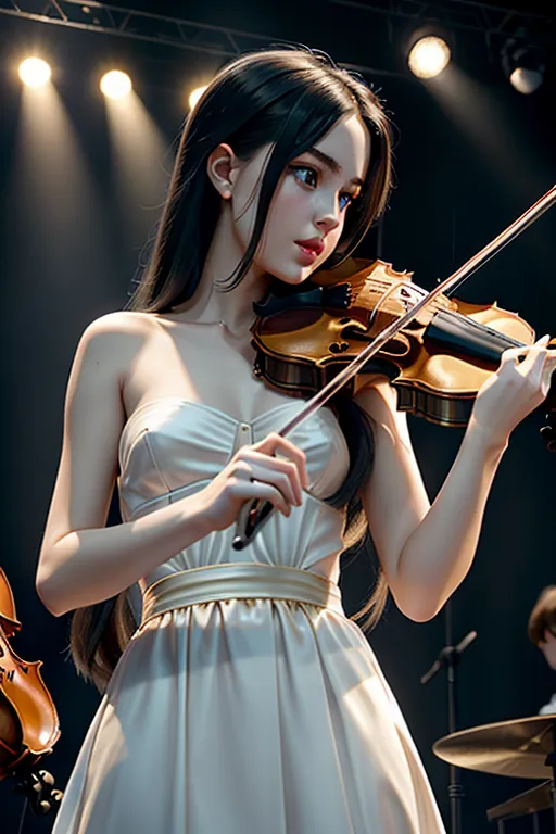 Dopamine Girl A Digital Art Ofgirlnakedbsck Pirchplaying Violinon Stagefive Slender