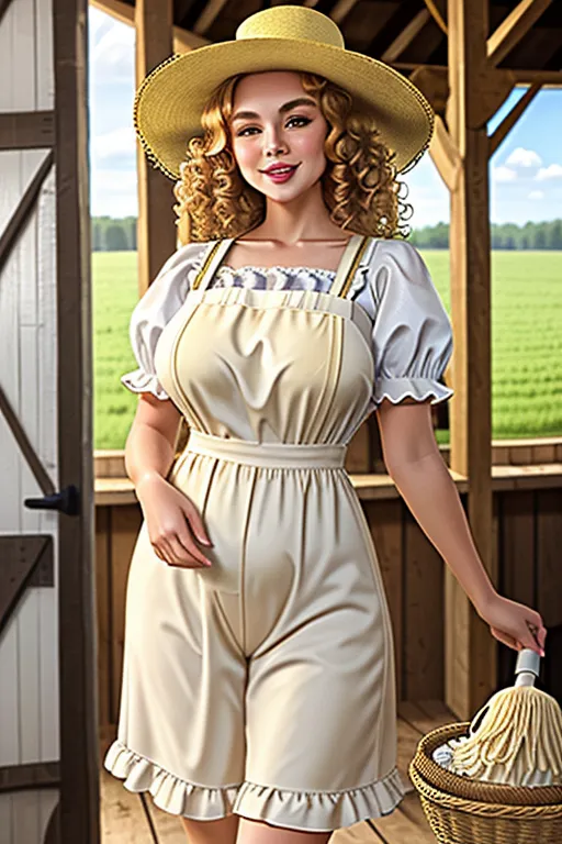 Dopamine Girl - high quality, milkmaid, golden curls, generous figure ...