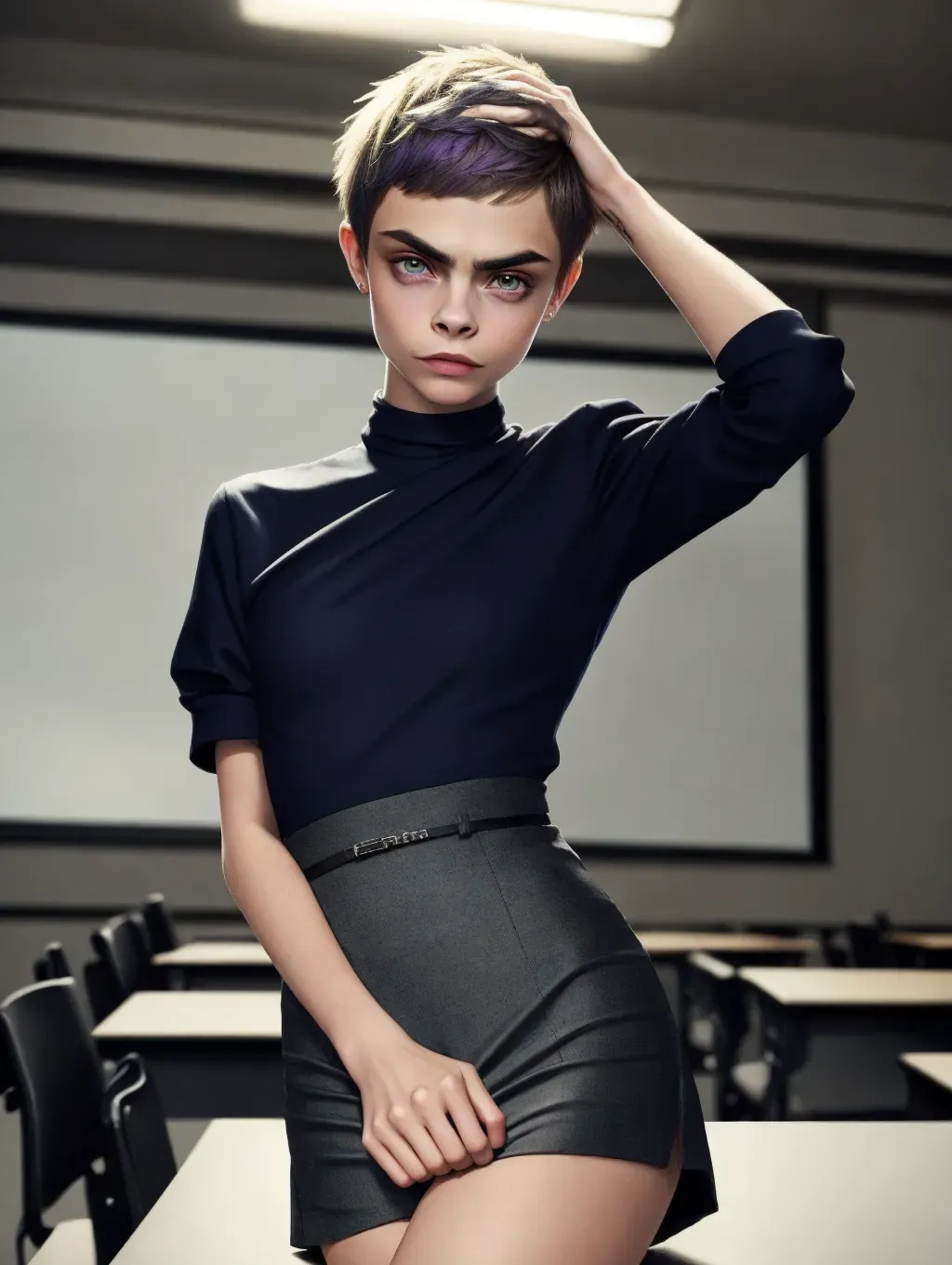 Dopamine Girl - realistic 8k HD photograph, (((Cara Delevingne ...