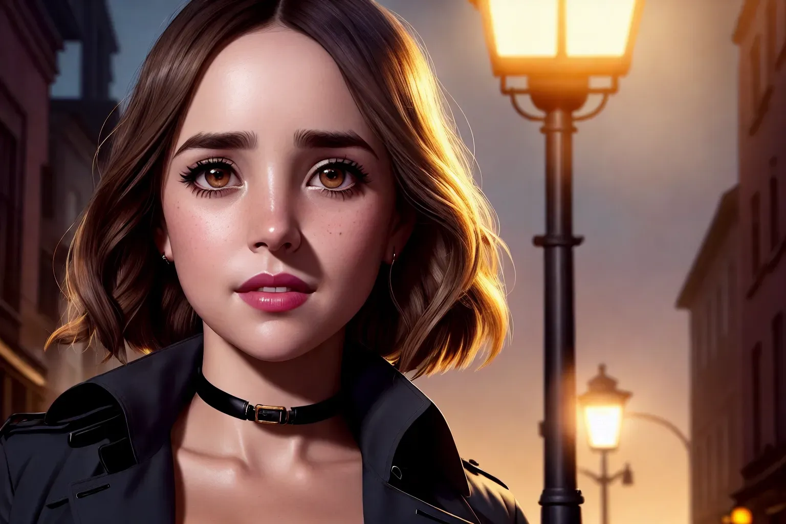 Dopamine Girl - a concept art wide shot of, (((Maya Hawke))),((as a ...