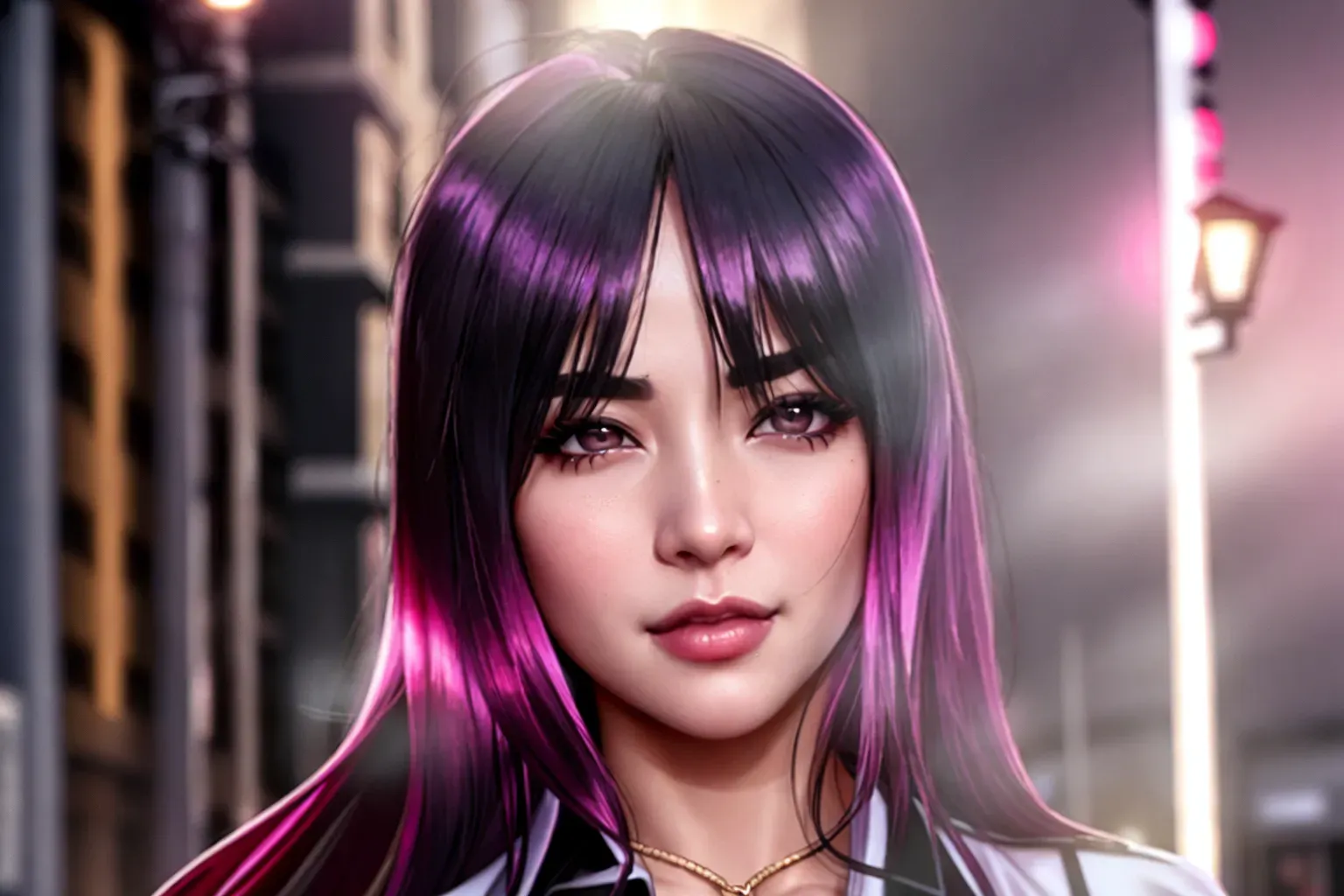 Dopamine Girl - a concept art wide shot of, (((Pom Klementieff))),((as ...