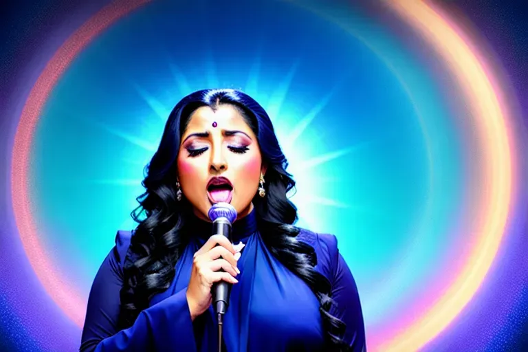 throat chakra, beautiful opera singer, singing emotionally, ... - AI ...