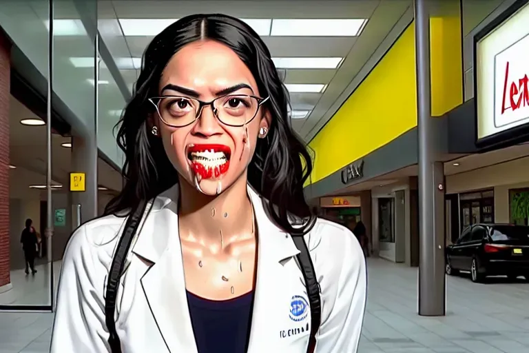Alexandria Ocasio-Cortez, GLASSES, ANGRY, DRIPPING, CUM COVE... - AI ...
