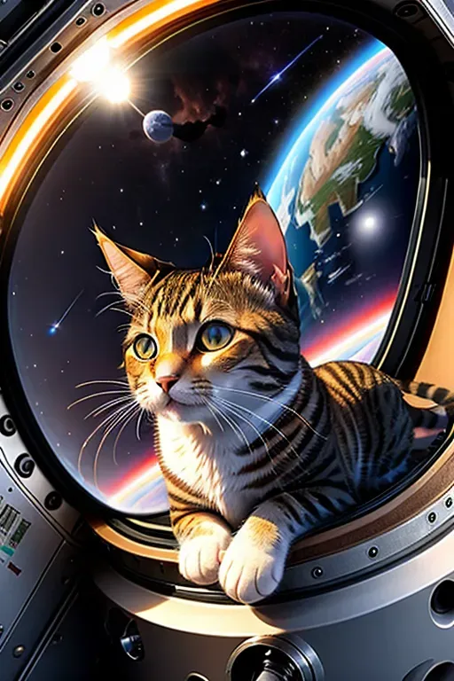 Dopamine Girl - A cat on space kmx8DnRYxY6