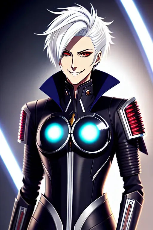 Dopamine Girl Anime Style Humananoid Android Glowing Eyes Dark