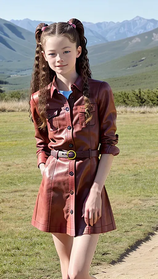 Dopamine Girl - Mackenzie Foy, full body visible, pig tails, curly hair ...