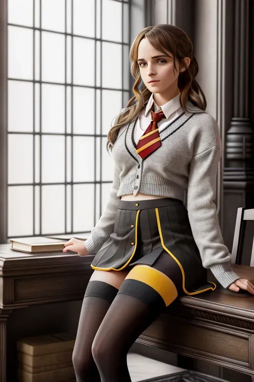 Dopamine Girl - dpmg_emma_watson_v1, a concept art of,Hermione Granger,wearing Gryffindor ...