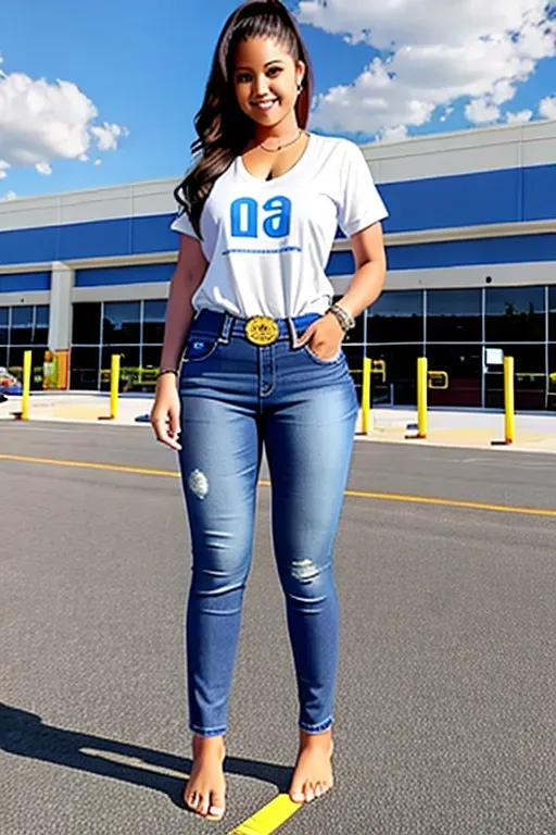 Dopamine Girl - barefoot female walmart employee with toe rings helping ...