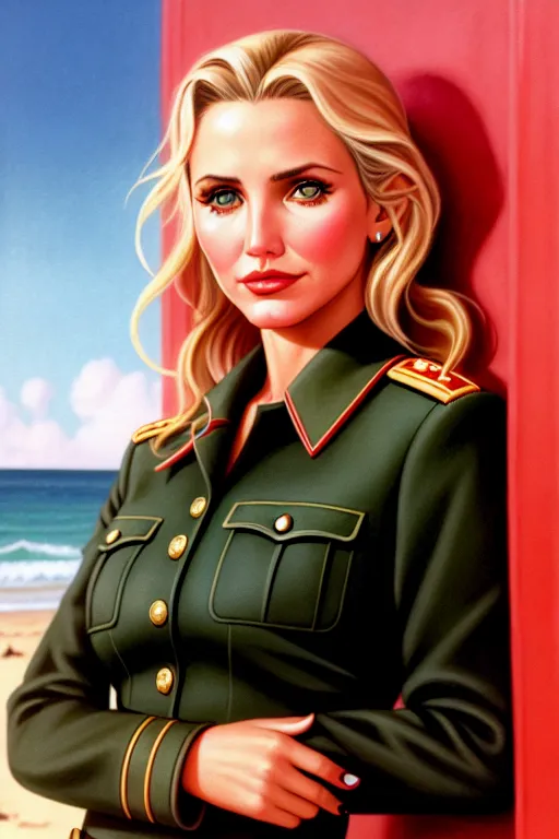 Dopamine Girl A Color Pencil Draw Of Cameron Diaz Wearing Soviet