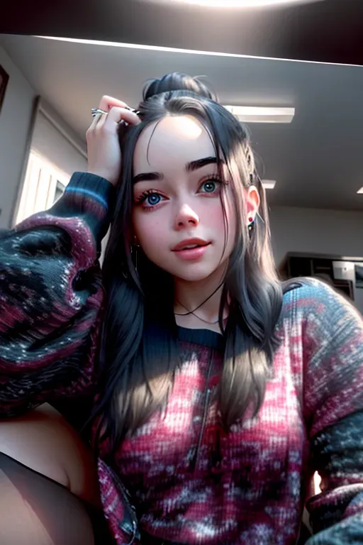 Dopamine Girl An Ultra Realistic Photograph Of Billie Eilish Wearing