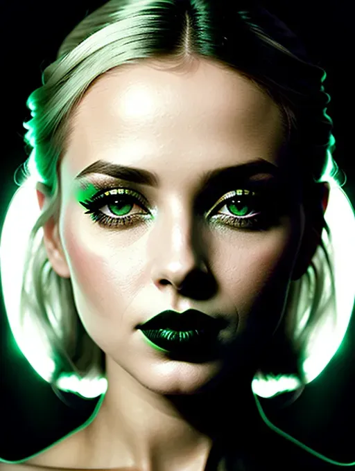 Dopamine Girl Close Up High Key Photo Beautiful Woman Green Eyes