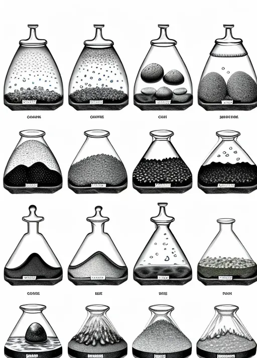a pen drawing with ink wash of, the seven stages of the alch... - AI ...
