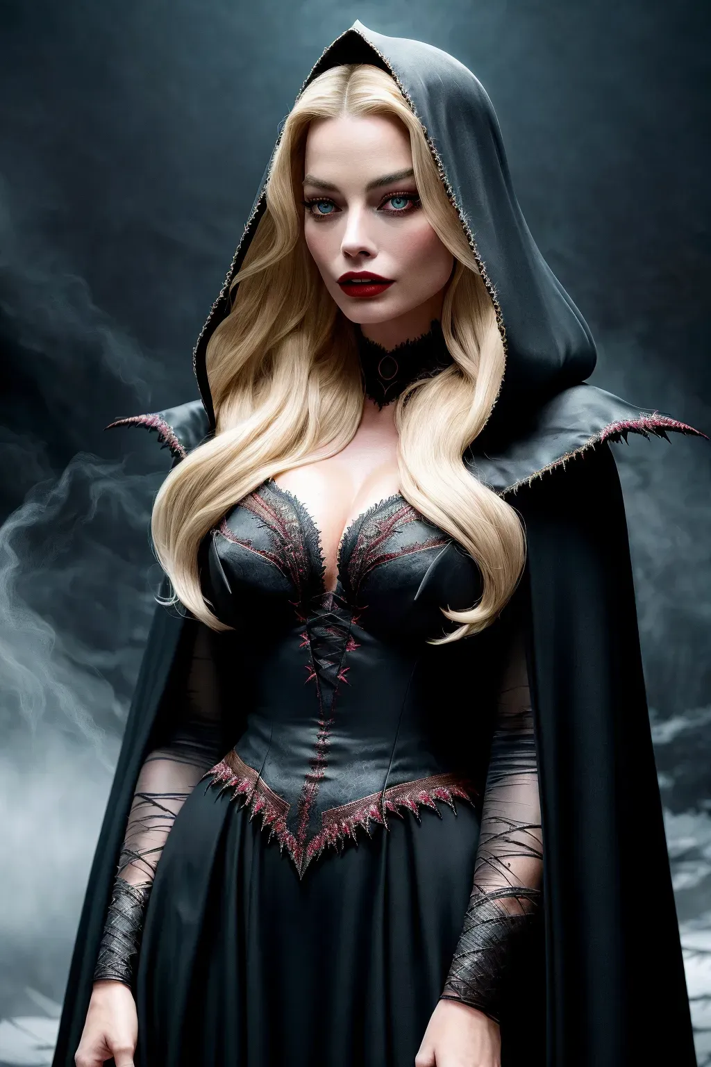a concept photo of, Margot Robbie, Dark and brooding vampire... - AI Art by Invictius | Dopamine ...