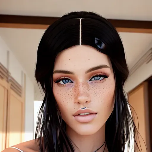 Dopamine Girl Model Carmen V1 Freckles Caucasian Black Hair