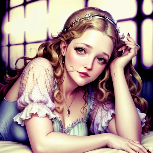 Dopamine Girl - (Princess Drew Barrymore), (sleepy), (disheveled ...