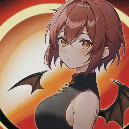 Anime Girl With Short Red Hair And Red Eyes