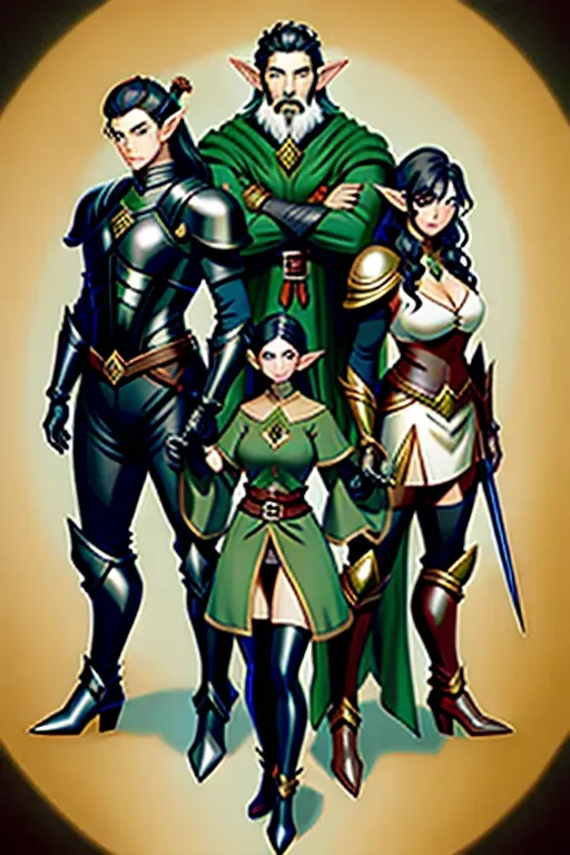 Elf, black hair, armor bear, ranger - AI Art by Aidoneus | Dopamine ...