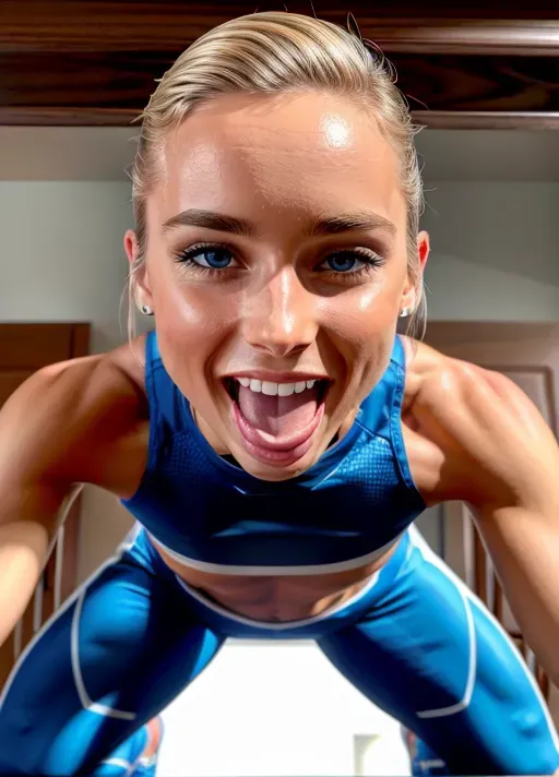 Dopamine Girl Looking Up Kneeling Open Mouth Pov Above Solo Interested Cheerful Tongue