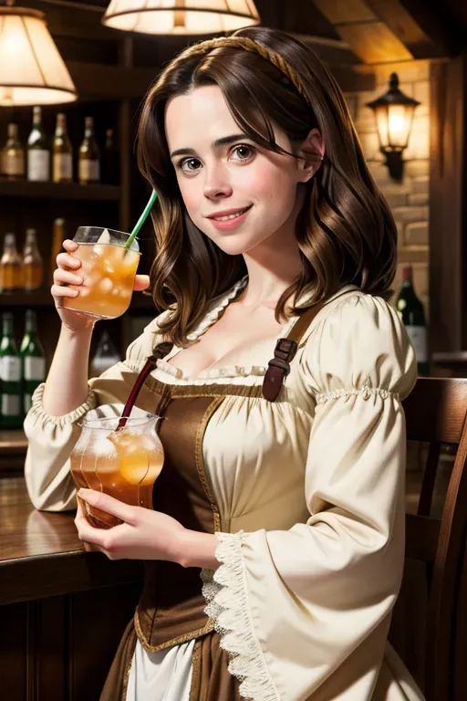 Dopamine Girl - Hayley Attwell, perfect likeness, brown eyes, dressed ...