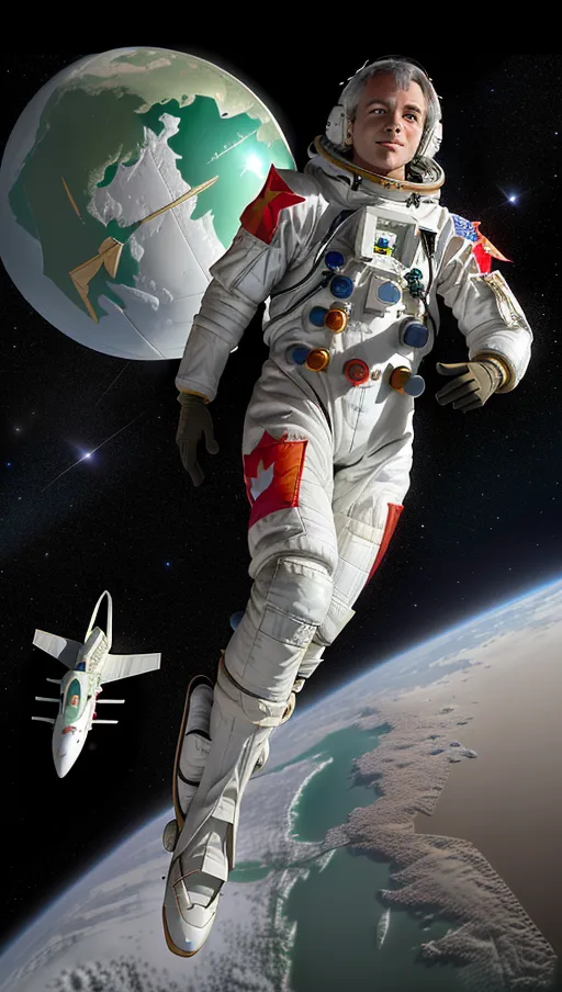 Dopamine Girl - ((Canadian) Apollo astronaut Marc Garneau) standing on ...