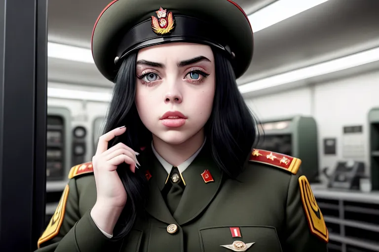 Dopamine Girl A Photograph Of Billie Eilish Wearing Soviet Uniform
