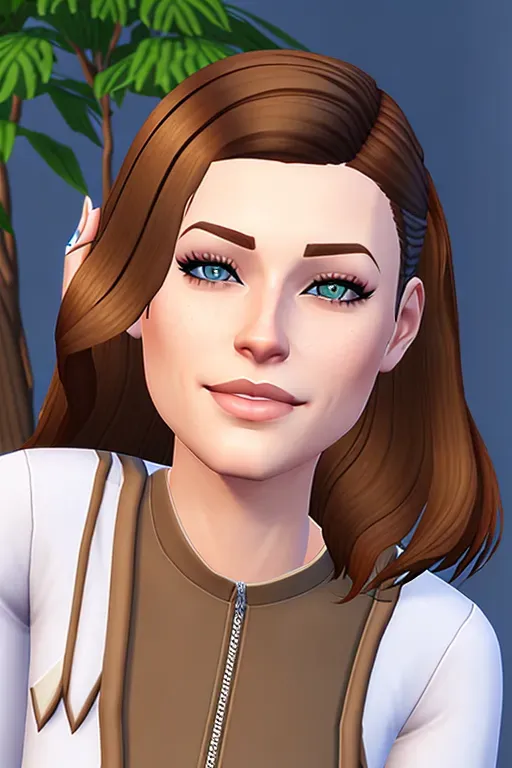 Dopamine Girl - , sims 4 character, sims 4 art style, pale skin, brown ...