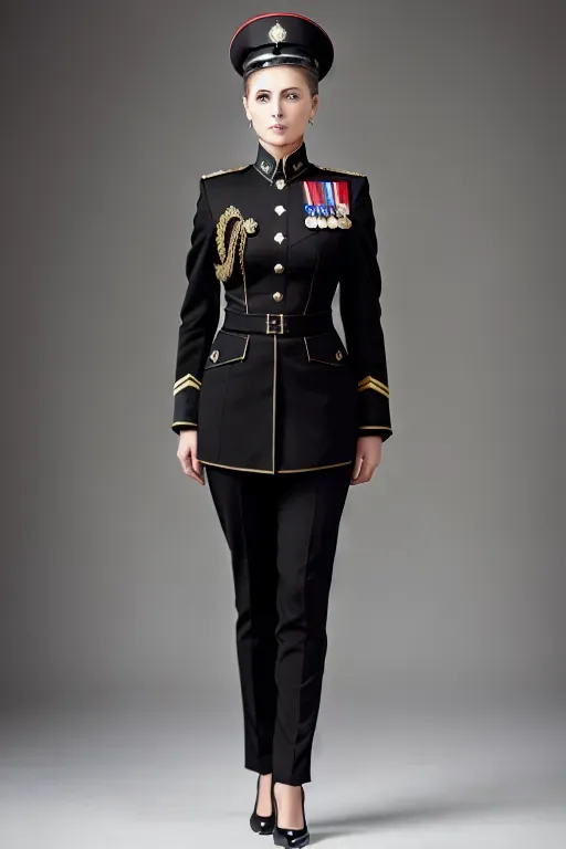 Dopamine Girl - a professional photo of, ((Russian woman)), ((in black ...