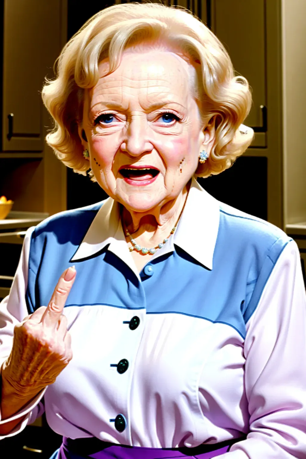 Betty White Giving The Finger