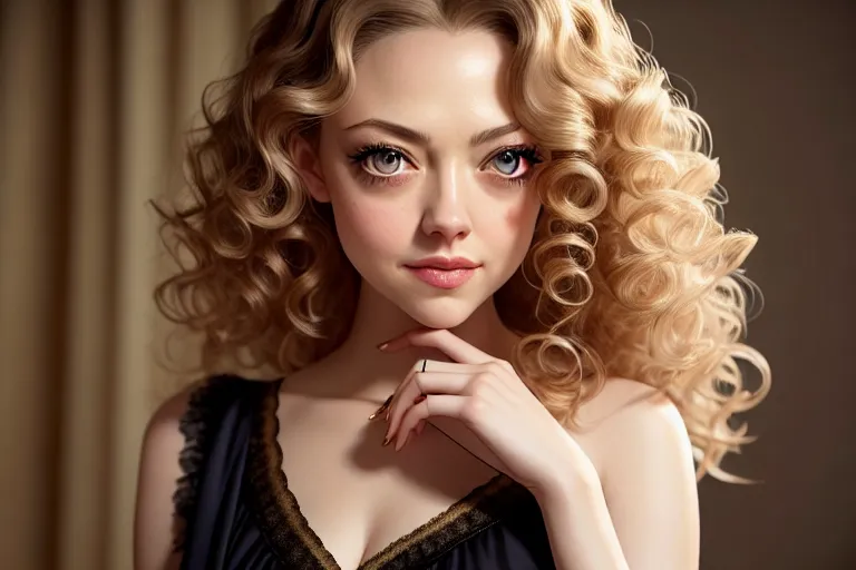 Dopamine Girl A Illustration Of Amanda Seyfried Wearing Nightgown