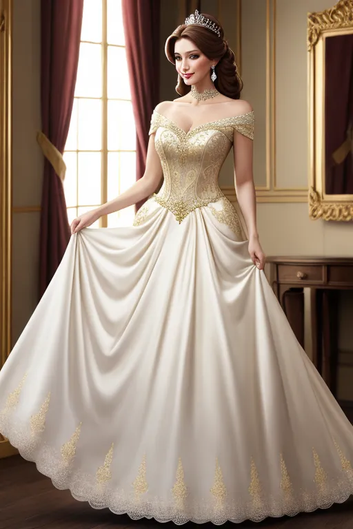 Dopamine Girl - Belle princess lifting up dress, showing pantiea ...