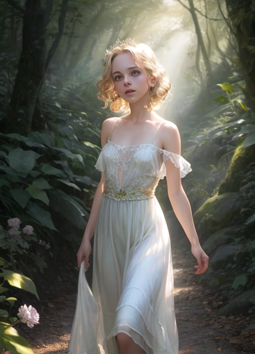 Dopamine Girl - young ethereal forest fairy flowerchild spritely kit petit pixie childlike ...