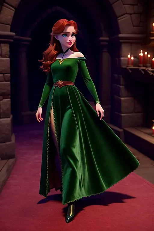 Princess Aurora Green Dress