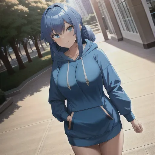Dopamine Girl Wide Shot 20 Year Old An Anime Girl Fit Hoodie