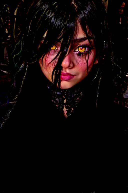 crying goth girl, graveyard, high resolution, tears, yellow ... - AI ...