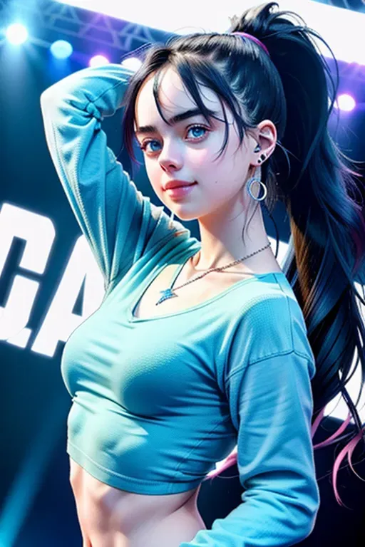 Dopamine Girl An Ultra Realistic Photograph Of Billie Eilish Very