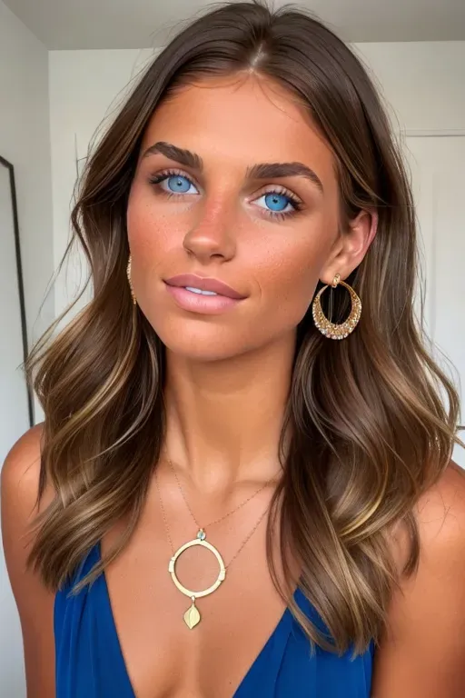 Dopamine Girl - a beautiful girl, with brown hair, with blue eyes, with ...