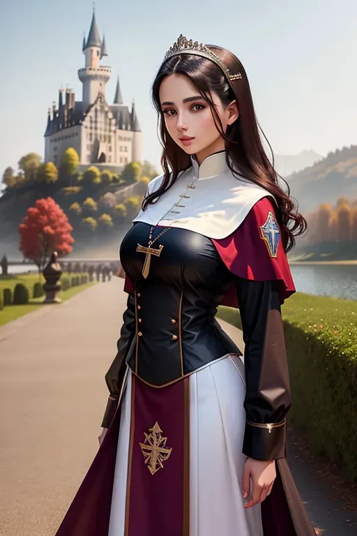 beautiful young woman wearing priest clothes with the chest ... - AI ...